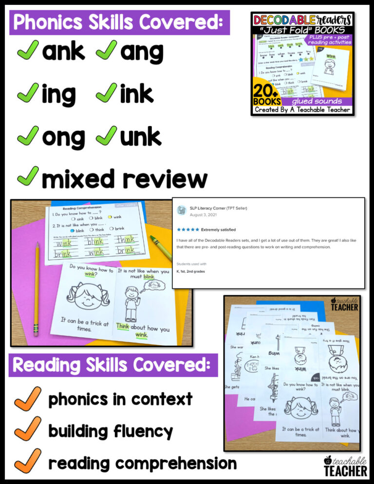 Glued Sounds Decodable Readers - A Teachable Teacher