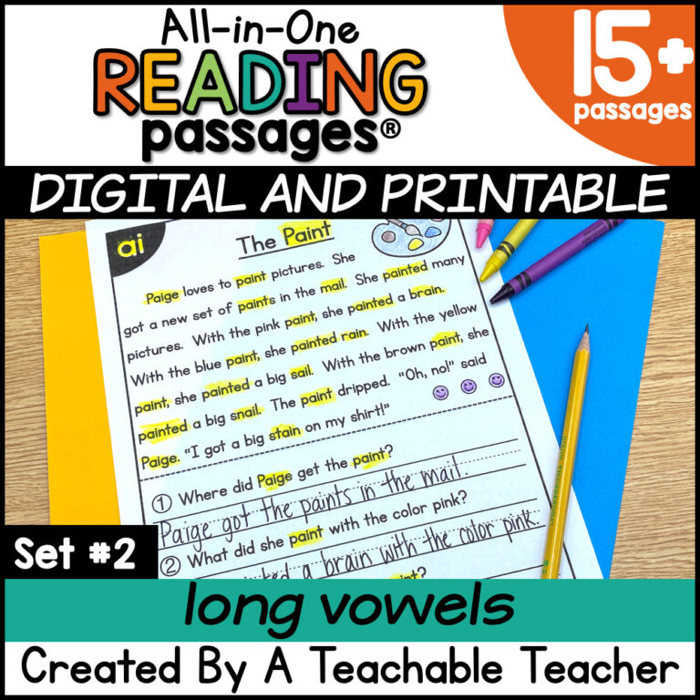 All-in-One Reading Passages - Long Vowels 2nd Edition - A Teachable Teacher