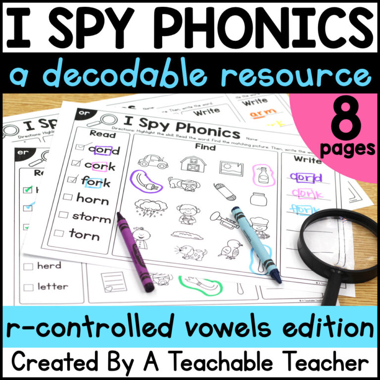 I Spy Phonics: Read & Write R-Controlled Vowel Words - A Teachable Teacher