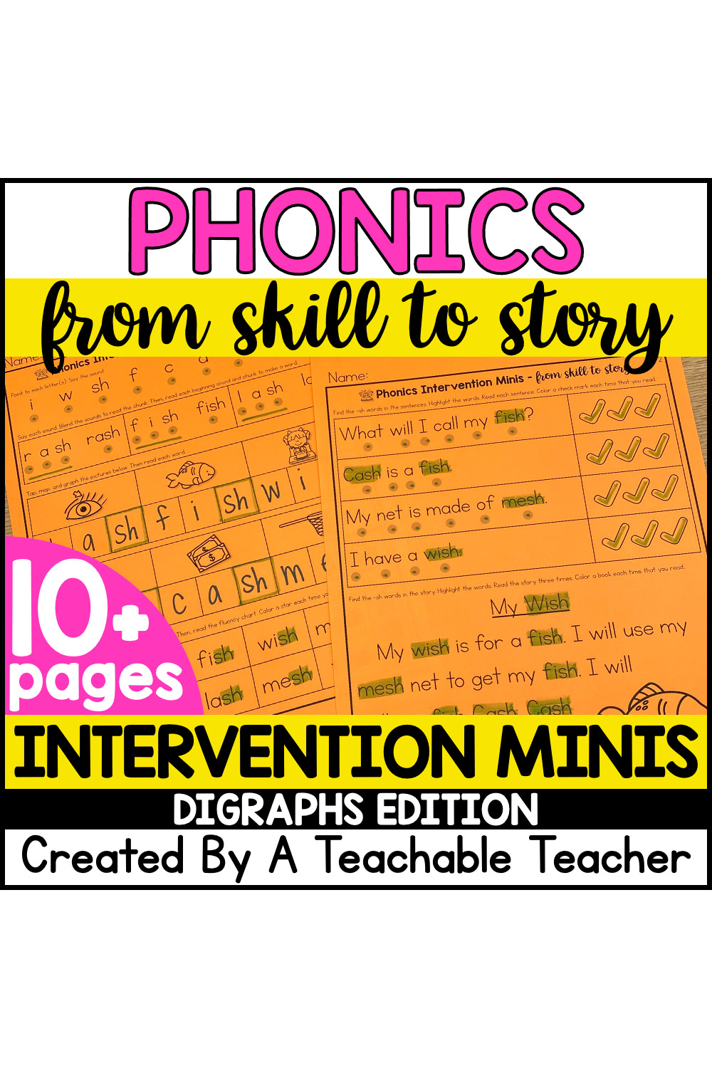 Digraphs Words Worksheets for Digraphs Reading Intervention - A ...