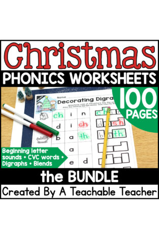 Christmas Digraphs Activities- NO PREP Phonics Worksheets - A Teachable ...