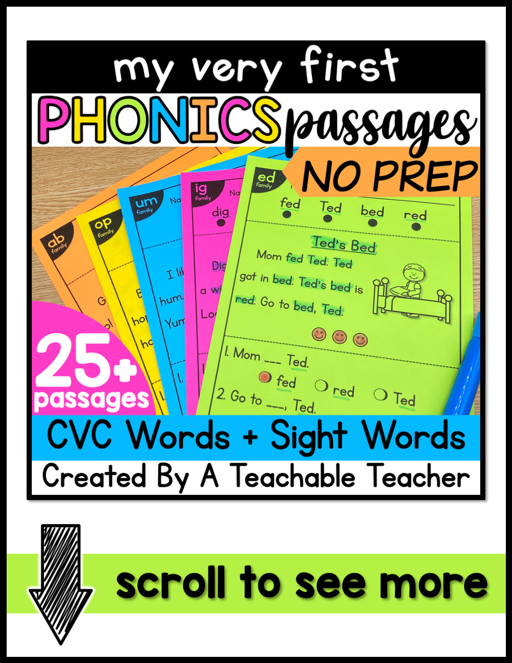 My Very First Phonics Passages - CVC Words - A Teachable Teacher