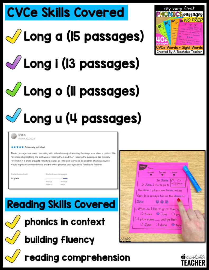 My Very First Phonics Passages-CVCe Practice - A Teachable Teacher